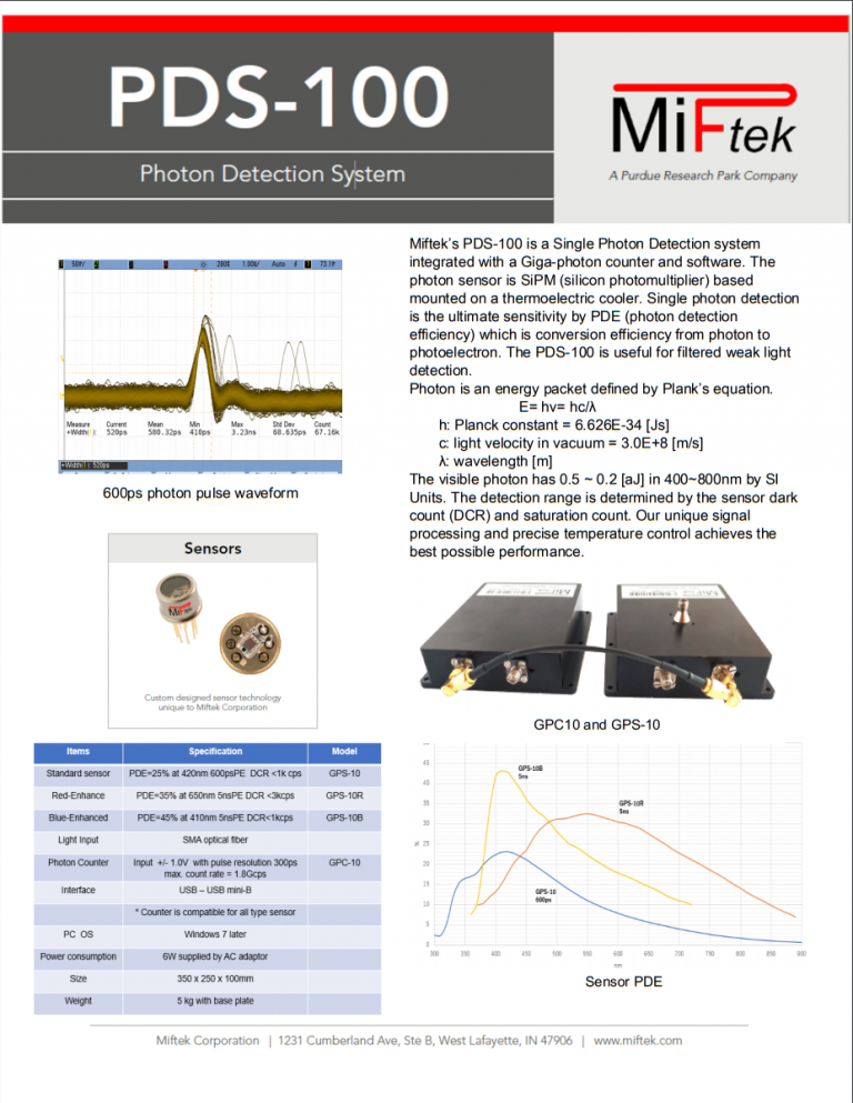 PDS-100資料 | 製品紹介 | Phototek Laboratory 株式会社